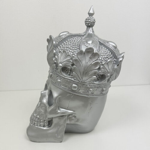 Sølv skull med krone