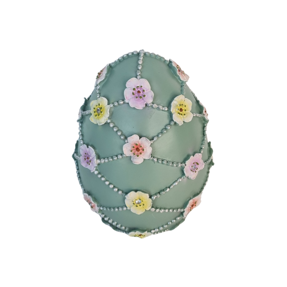 Turkis Påskeæg Blomster Og Perler | Hurtig Levering – Køb!
